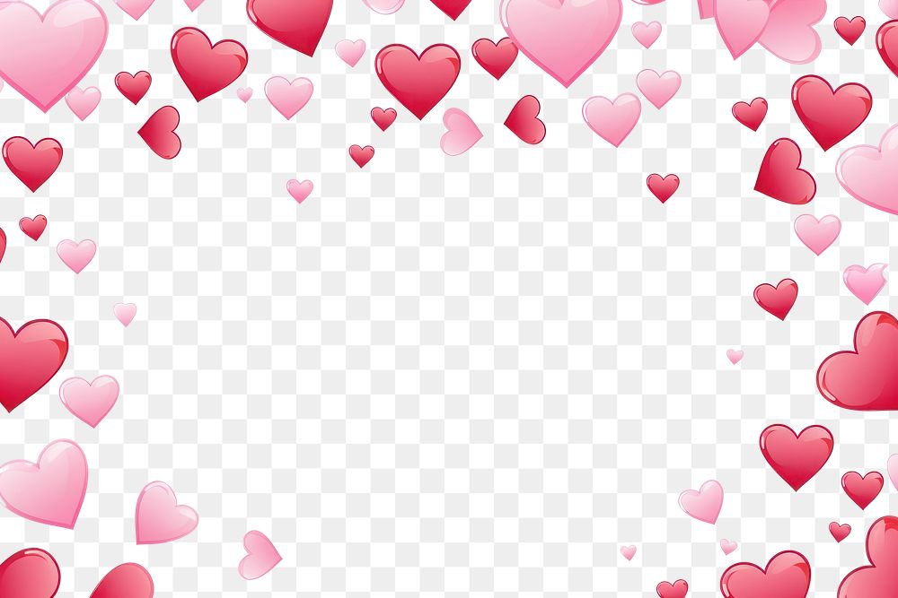 PNG Colorful hearts border illustration | Free PNG - rawpixel