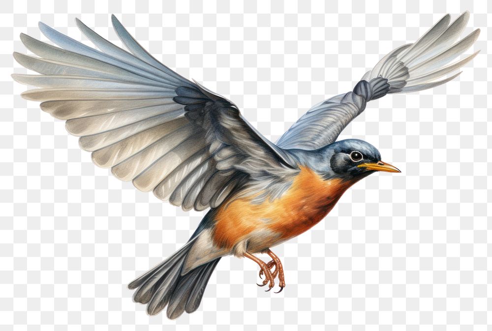 PNG Flying American Robin flying | Free PNG - rawpixel