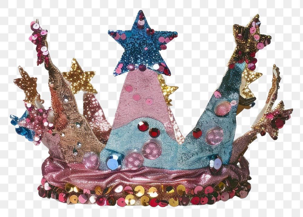 Colorful sequined star crown | Free PNG - rawpixel
