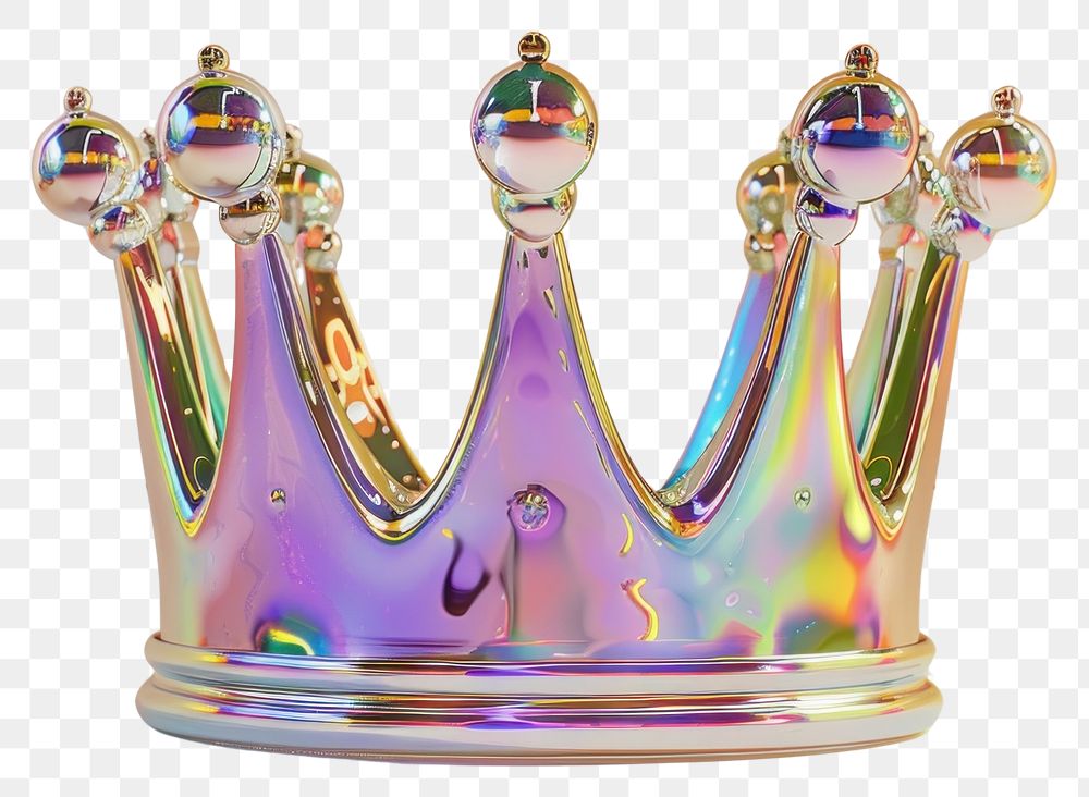 Holographic royal crown illustration | Free PNG - rawpixel
