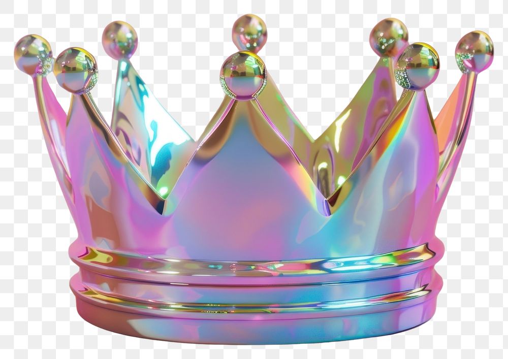 Colorful holographic crown element | Free PNG - rawpixel