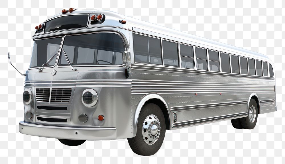 PNG 70s retro silver bus | Free PNG - rawpixel