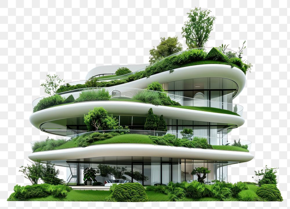 Futuristic eco-friendly architectural design | Free PNG - rawpixel