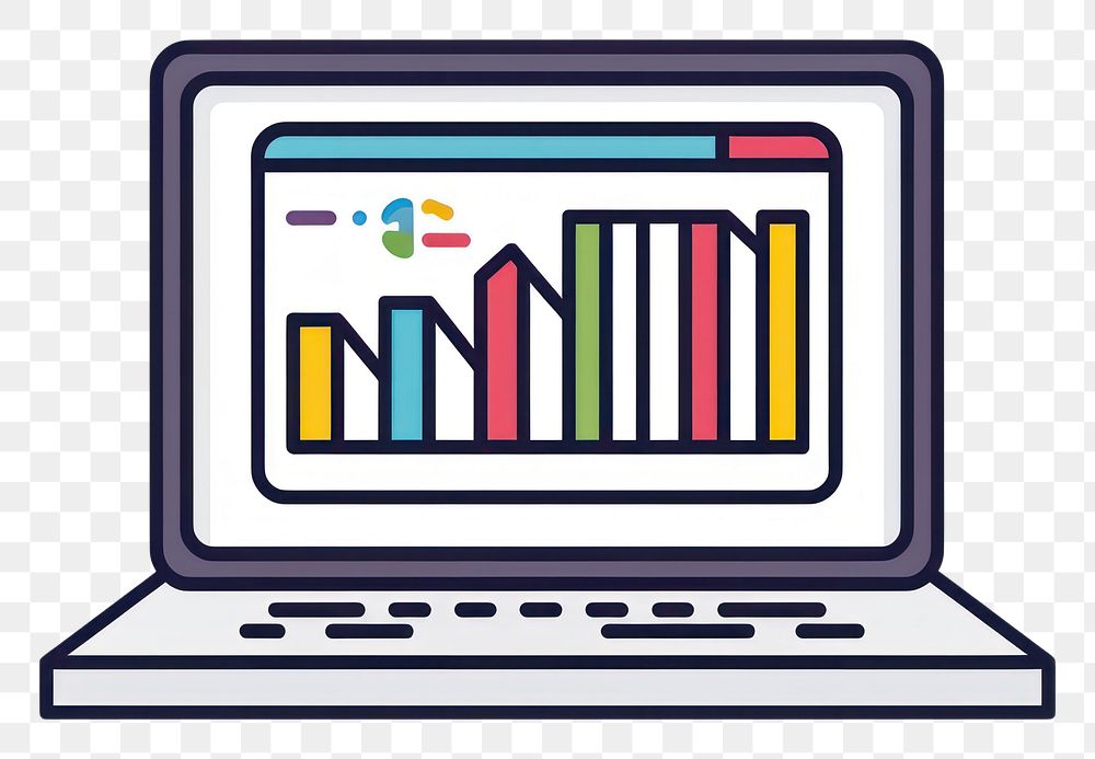 PNG Colorful data analytics laptop | Free PNG - rawpixel