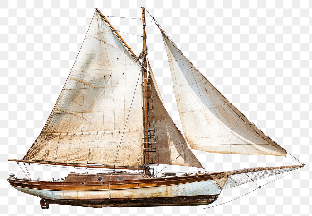 PNG Vintage wooden sailboat isolated | Free PNG - rawpixel