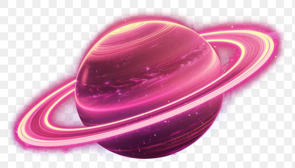 PNG Vibrant neon pink Saturn | Premium PNG - rawpixel