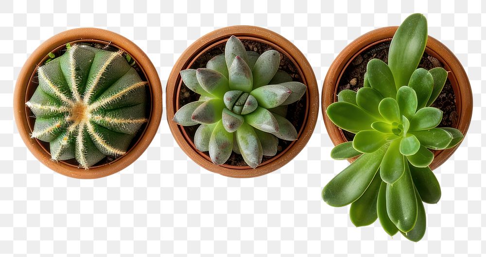 Three potted succulent plants | Free PNG - rawpixel