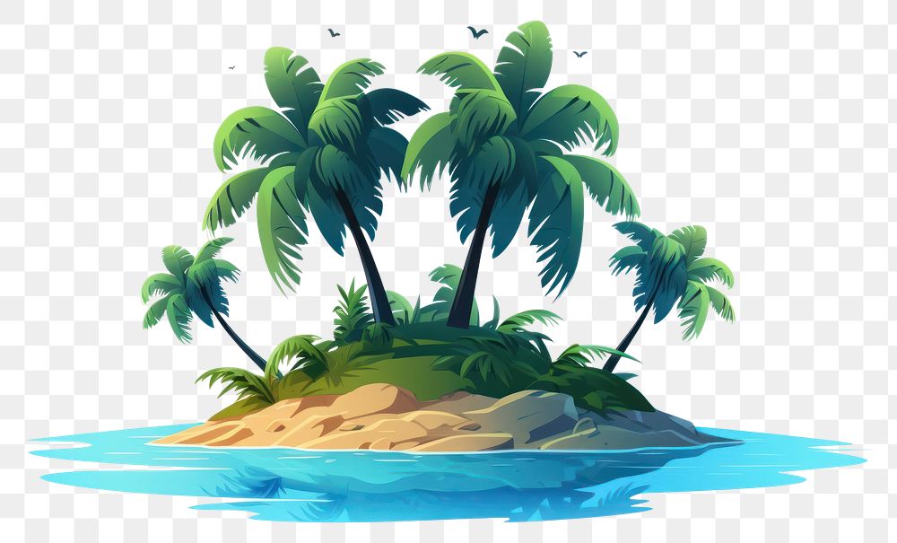 PNG Tropical island palm trees | Free PNG - rawpixel