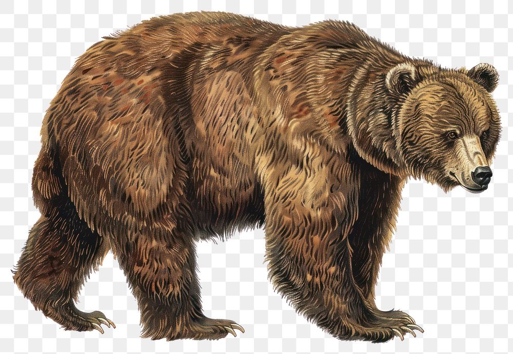 PNG Detailed brown bear illustration | Free PNG - rawpixel