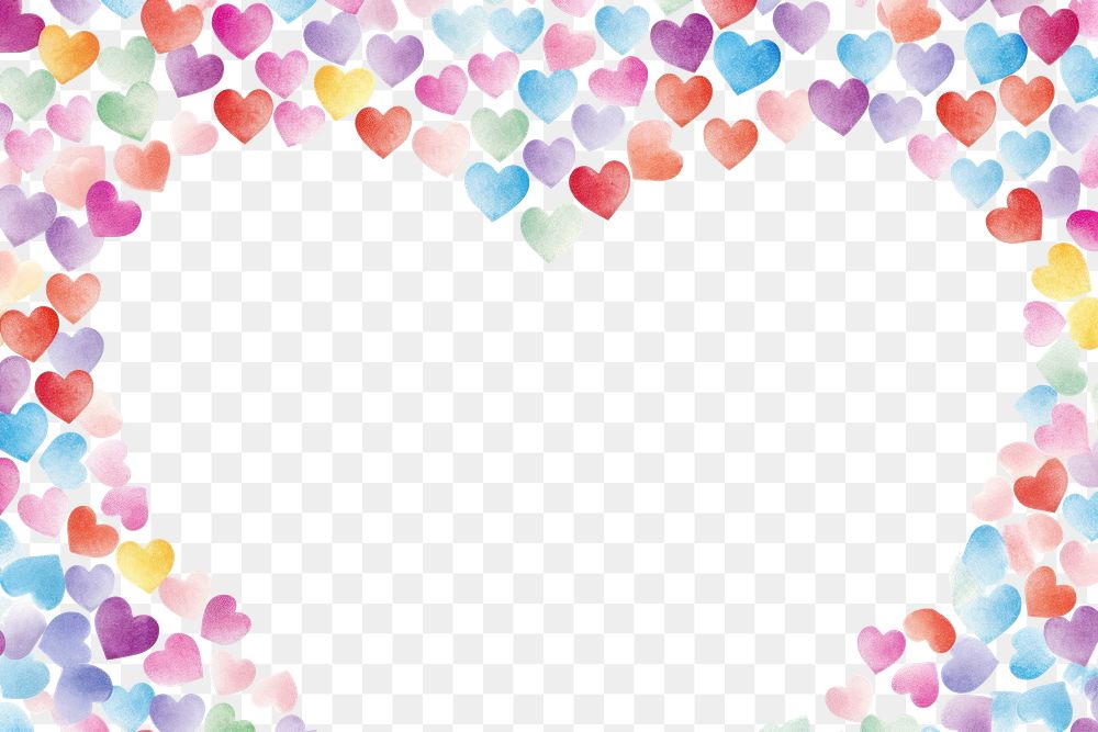 PNG Colorful heart border illustration | Free PNG - rawpixel