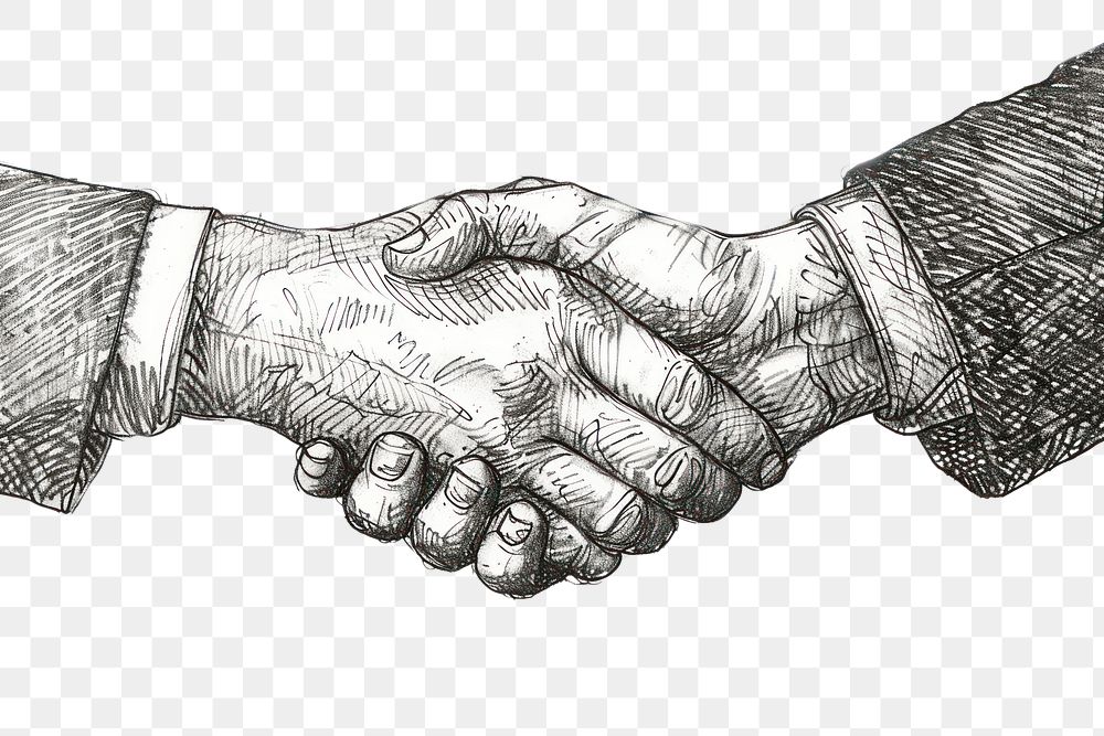 PNG Business man handshake drawing | Free PNG - rawpixel