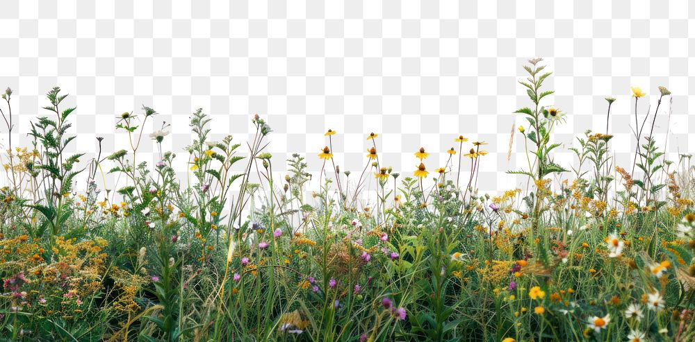 Colorful wildflower meadow border | Premium PNG - rawpixel