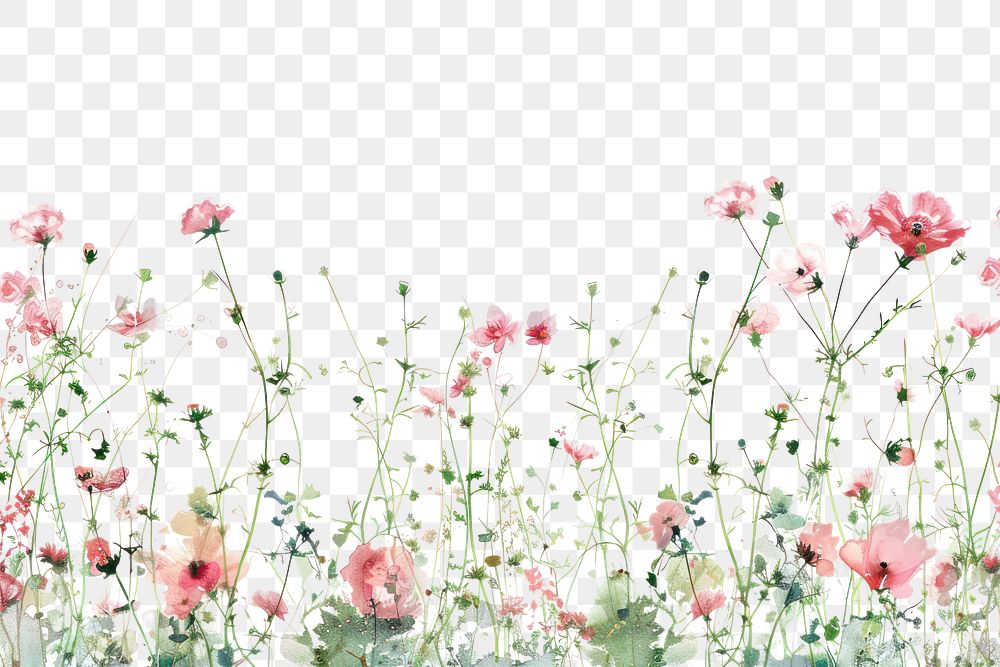 Delicate pink floral border | Free PNG - rawpixel