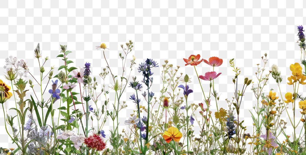 Colorful wildflower border PNG | Free PNG - rawpixel