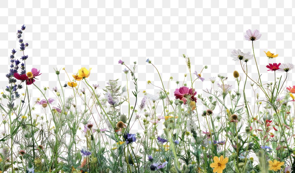 Vibrant wildflower garden border | Free PNG - rawpixel