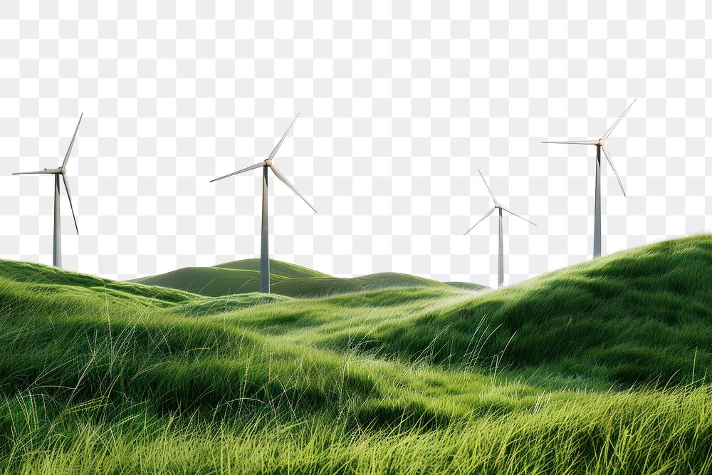 PNG Wind turbines grassy hills | Free PNG - rawpixel
