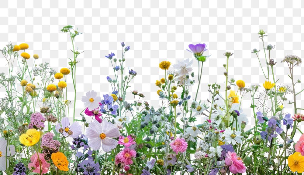 Colorful wildflower garden border | Premium PNG - rawpixel