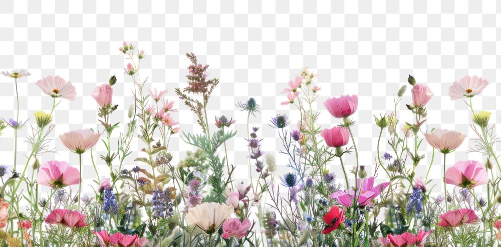 Colorful wildflower garden border | Premium PNG - rawpixel