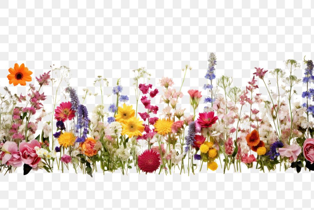 Colorful spring floral border | Free PNG - rawpixel