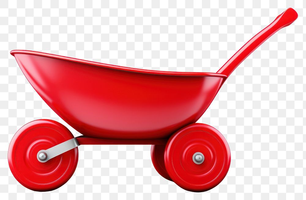 Red wheelbarrow with handle | Free PNG - rawpixel