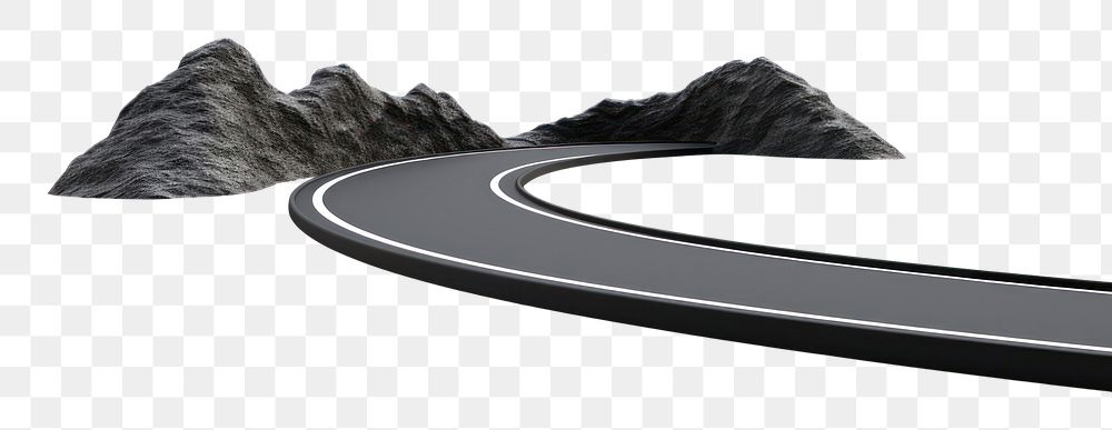 PNG Curved road rocky landscape | Free PNG - rawpixel