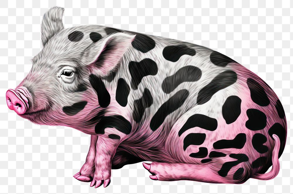 PNG Spotted pig illustration art | Free PNG - rawpixel