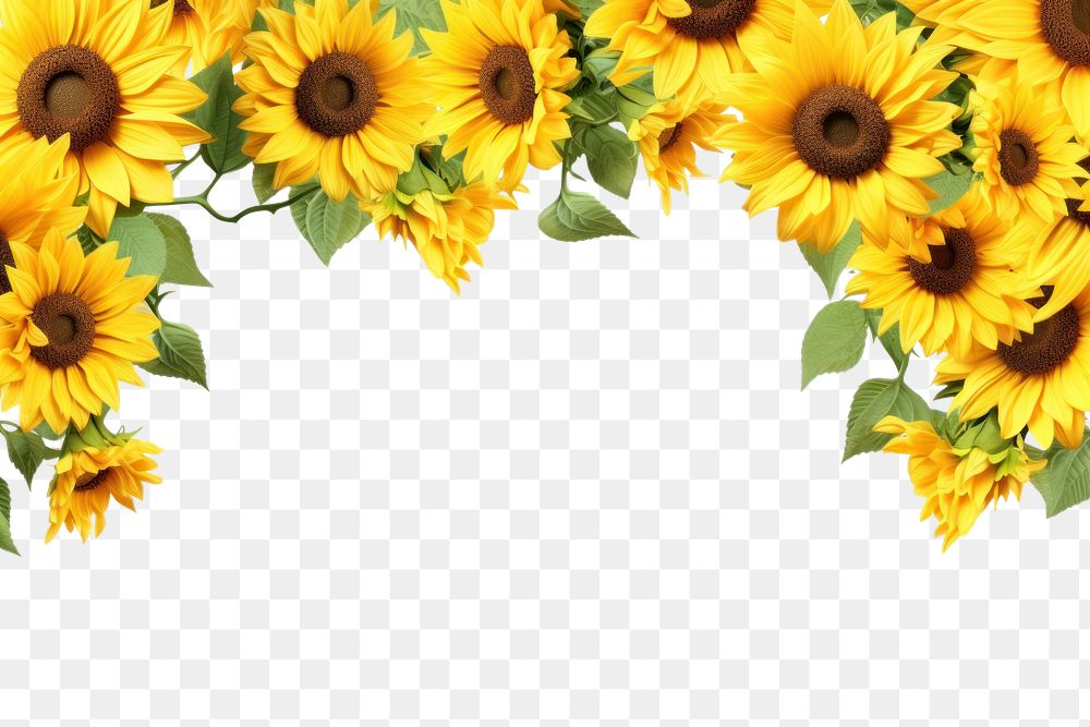 Sunflower Photo Borders Elements | Photo PNGs on Transparent ...