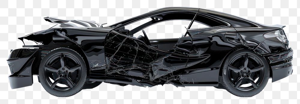 PNG Sleek black car wreck | Premium PNG - rawpixel