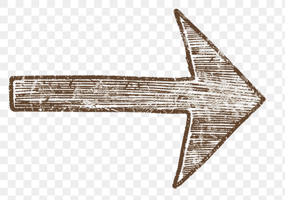 PNG Vintage hand-drawn right arrow | Free PNG - rawpixel