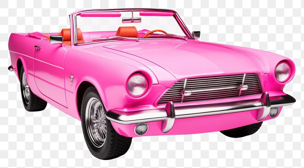 PNG Vintage pink convertible car | Free PNG - rawpixel