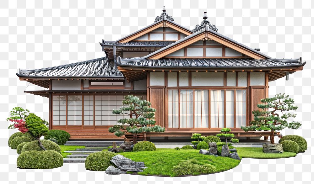PNG Traditional Japanese house garden | Free PNG - rawpixel