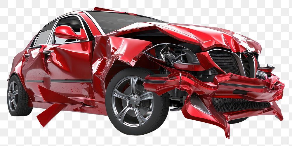 PNG Crashed red car accident | Premium PNG - rawpixel