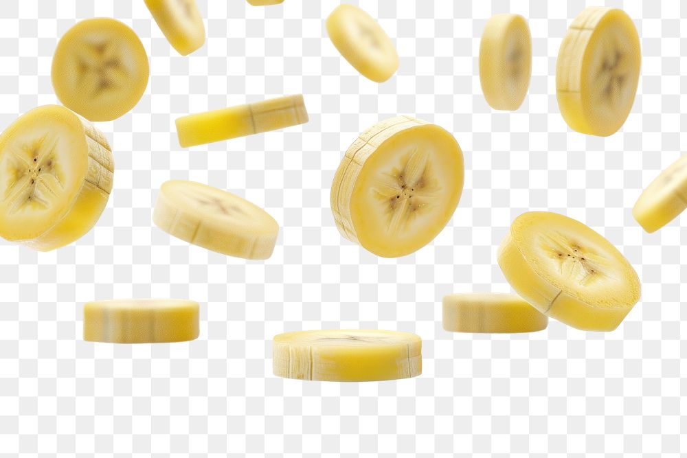 PNG Floating sliced bananas white | Free PNG - rawpixel
