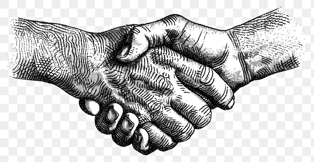 PNG Vintage handshake illustration, detailed. | Premium PNG - rawpixel