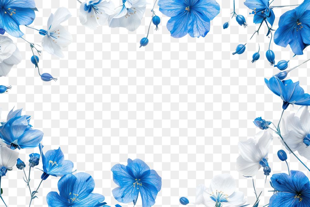 PNG Elegant blue floral border | Premium PNG - rawpixel