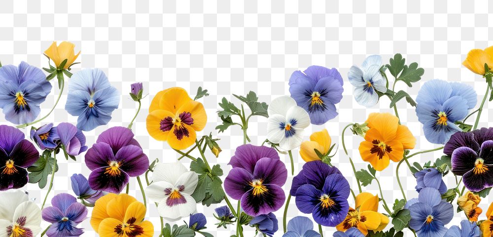 PNG Colorful pansies floral border | Free PNG - rawpixel