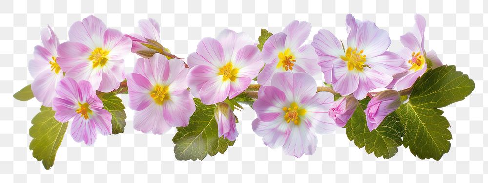 PNG Pink primrose flowers leaves | Free PNG - rawpixel