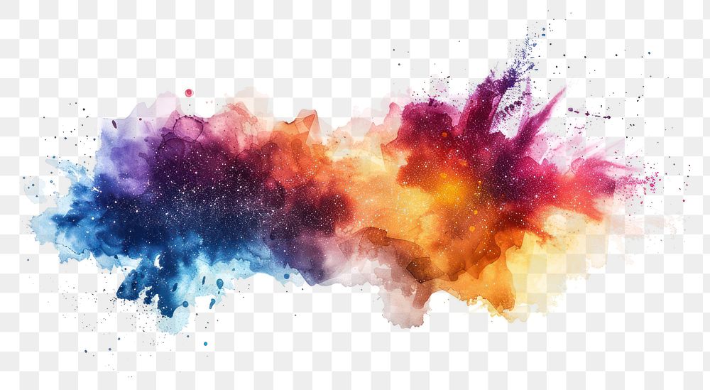 PNG Vibrant abstract watercolor splash | Free PNG - rawpixel