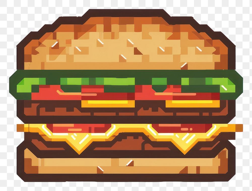 PNG Pixelated burger vibrant colors | Free PNG - rawpixel