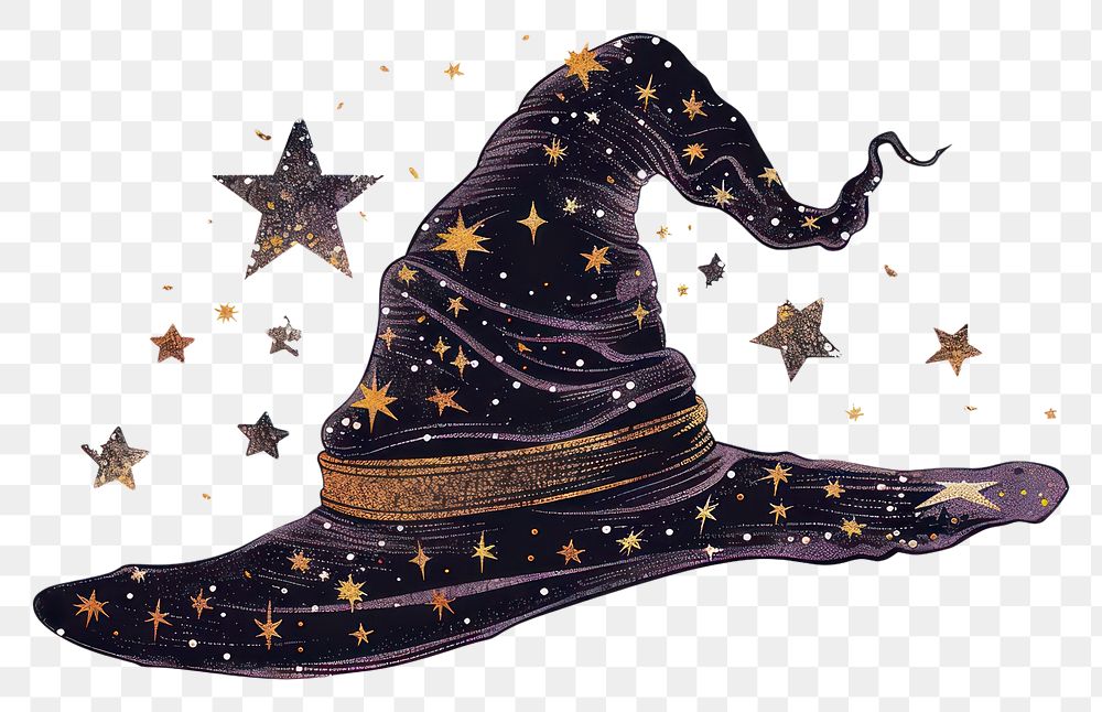 PNG Magical starry wizard hat | Free PNG - rawpixel