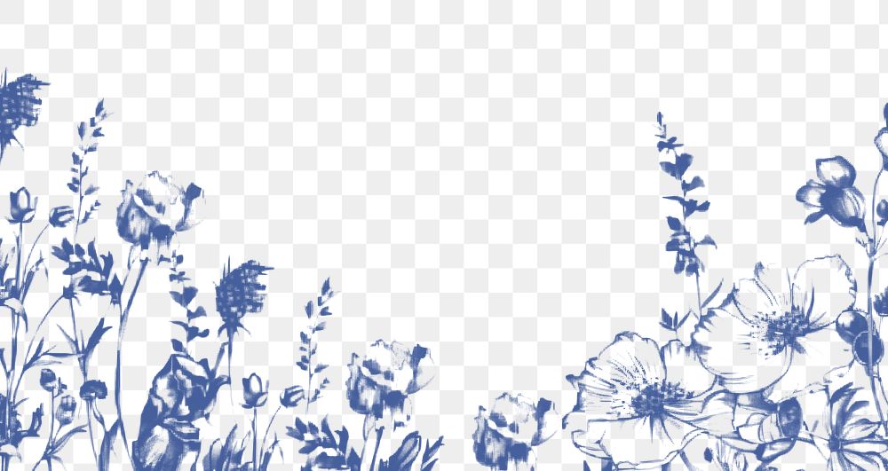 PNG Elegant blue floral border | Free PNG - rawpixel
