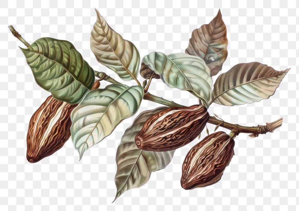 PNG Detailed botanical cocoa illustration | Free PNG - rawpixel
