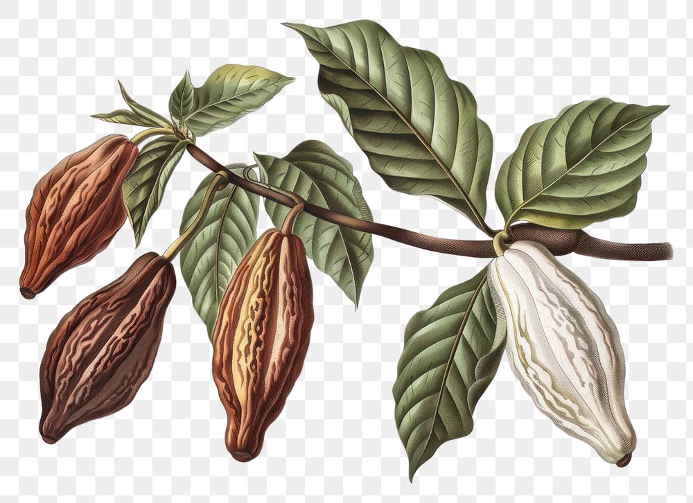 PNG Cocoa pods botanical illustration | Free PNG - rawpixel
