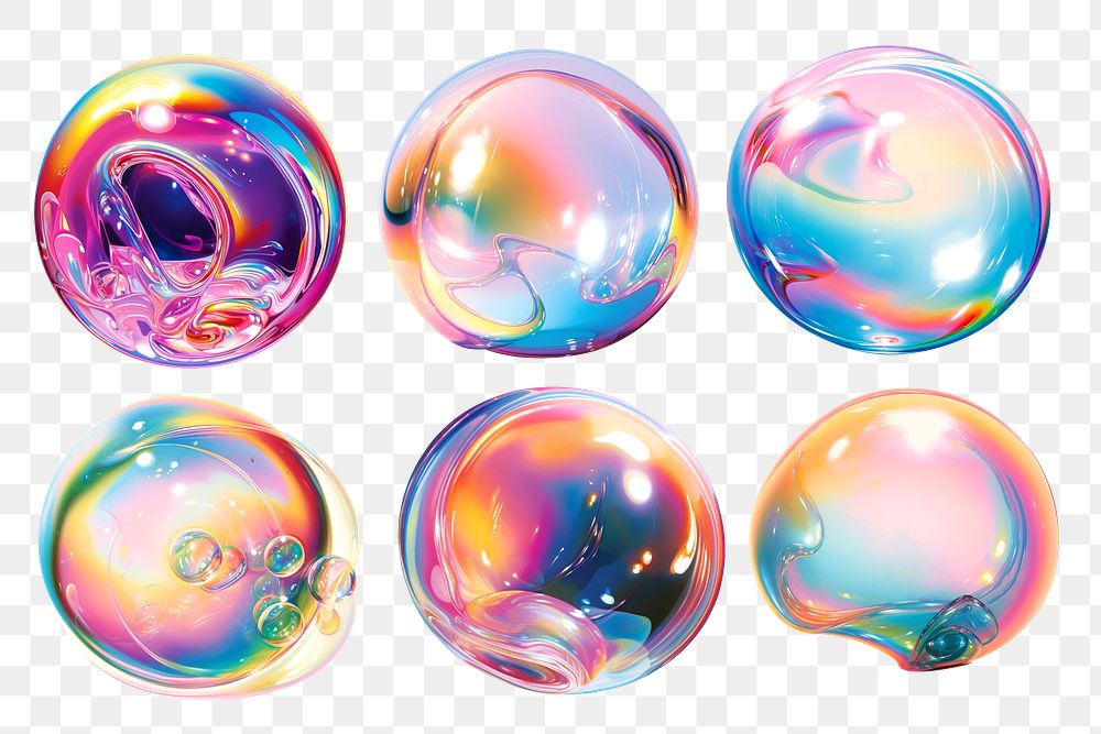 PNG hologram bubble element set, | Premium PNG - rawpixel