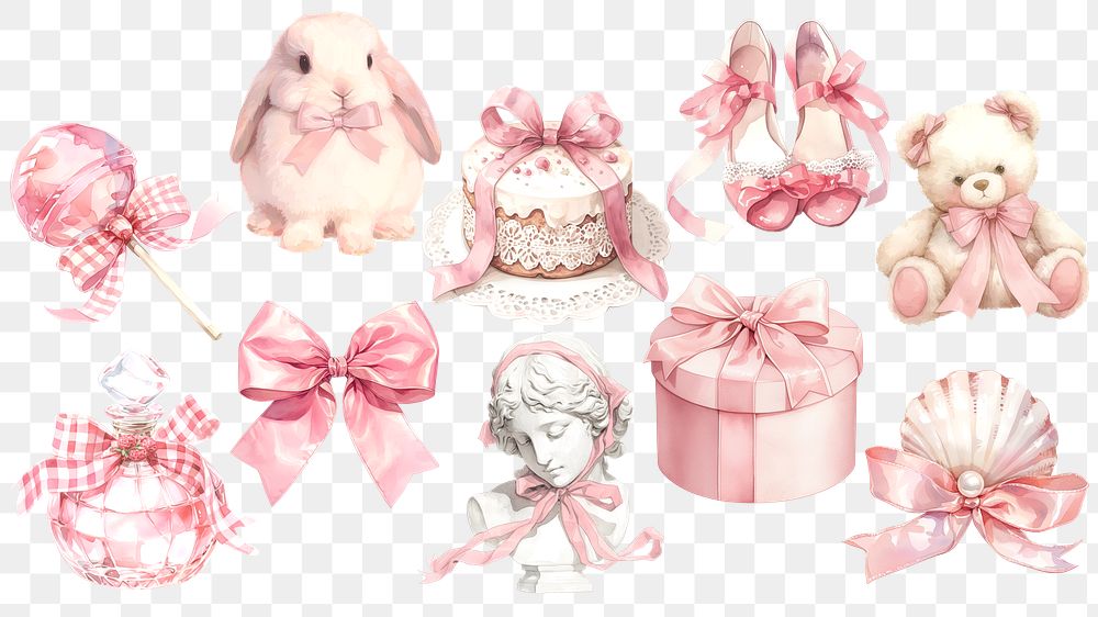 PNG watercolor pink coquette element | Premium PNG - rawpixel