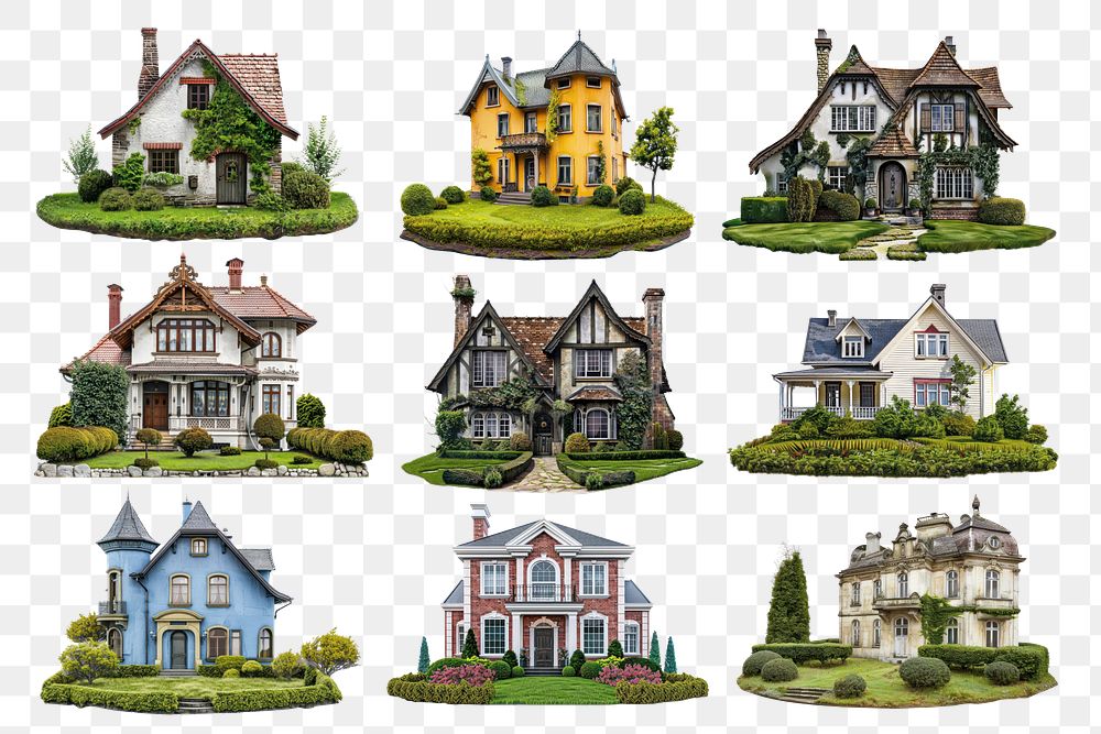 PNG house lawn element set, | Premium PNG - rawpixel