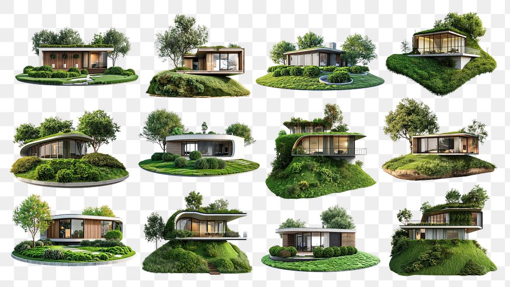 PNG modern house element set, | Premium PNG - rawpixel