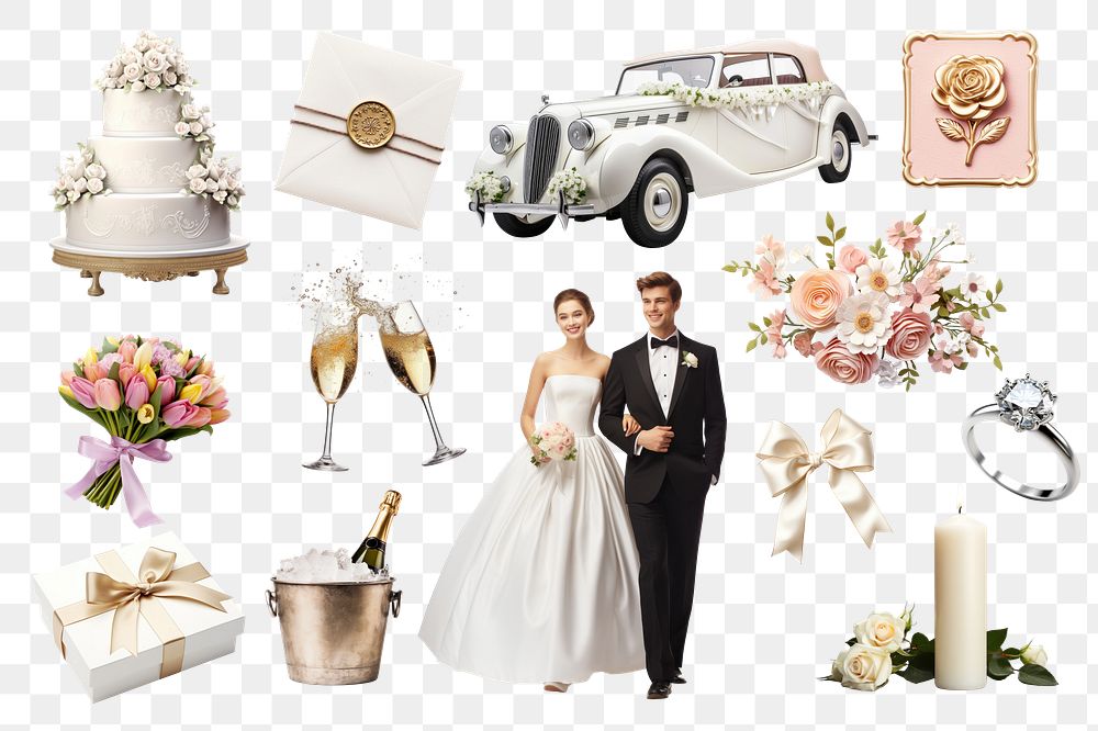 PNG Wedding ceremony element set | Free PNG - rawpixel