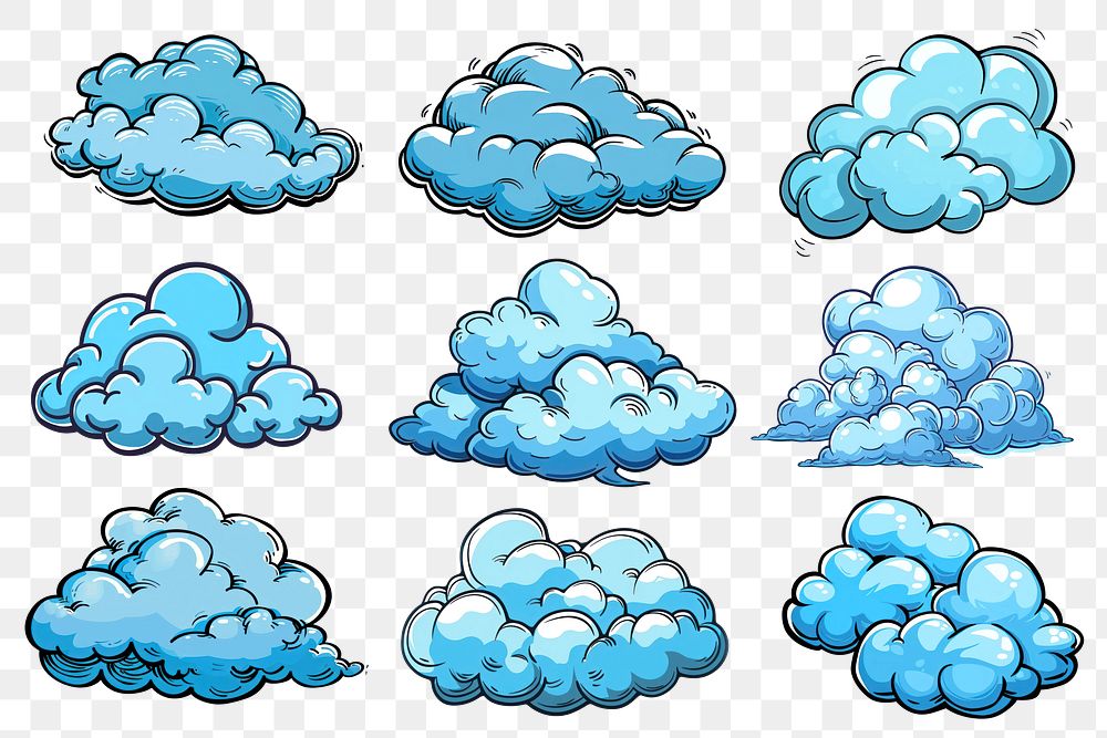 PNG hand draw blue cloud | Premium PNG - rawpixel