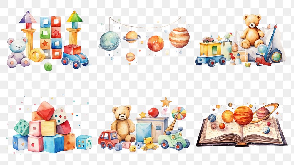 PNG cute watercolor toy element | Premium PNG - rawpixel